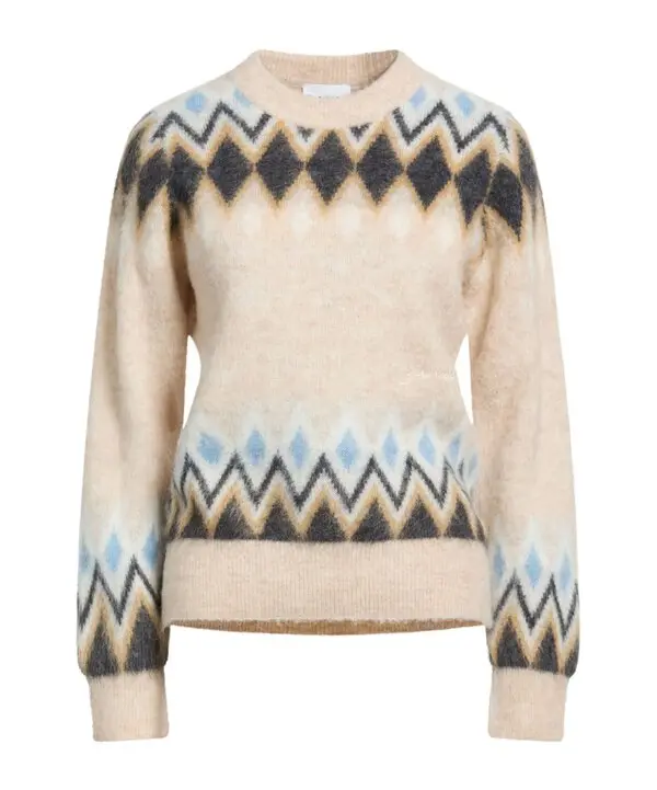 GANNI Geometric Print Long Sleeve Sweater