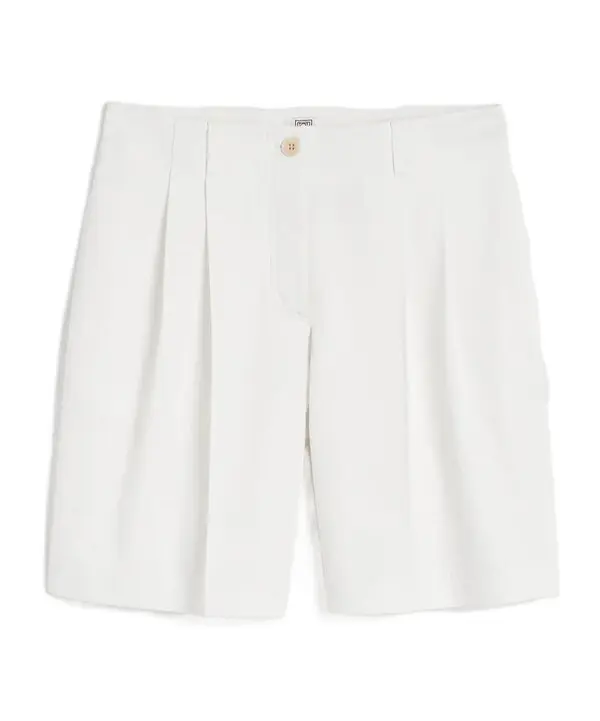 TOTEME Twill Pleated Bermuda Shorts