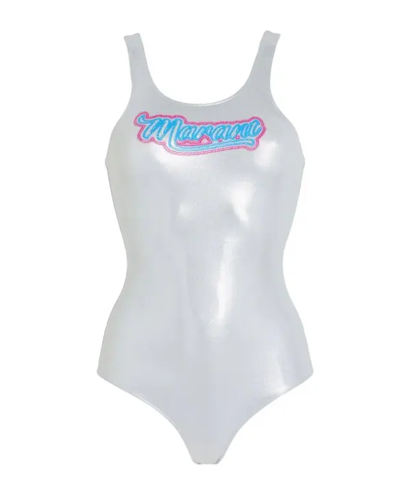 Isabel Marant Étoile Sleeveless One-piece Swimsuit With Glossy Finish - Silver