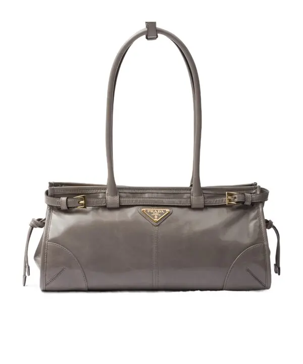 Prada Triangle Logo Tote Bag