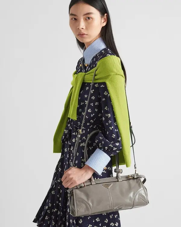 Prada Triangle Logo Tote Bag