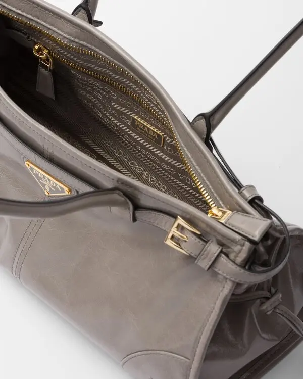 Prada Triangle Logo Tote Bag