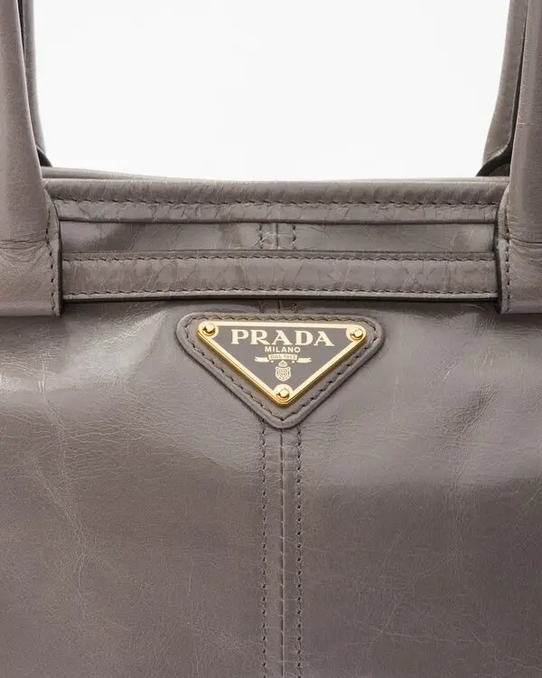 Prada Triangle Logo Tote Bag