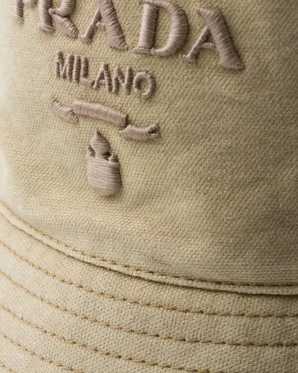 Prada Embroidered Logo Bucket Hat