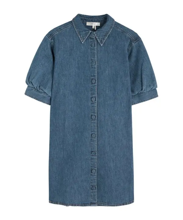 FRAME The Play Denim Mini Dress - Blue