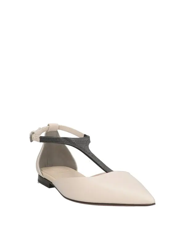Brunello Cucinelli Real Leather Flat Sole Sandals