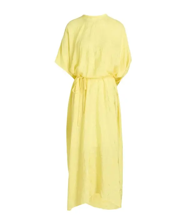 Balenciaga Short-sleeve Belted Long Dress - Yellow