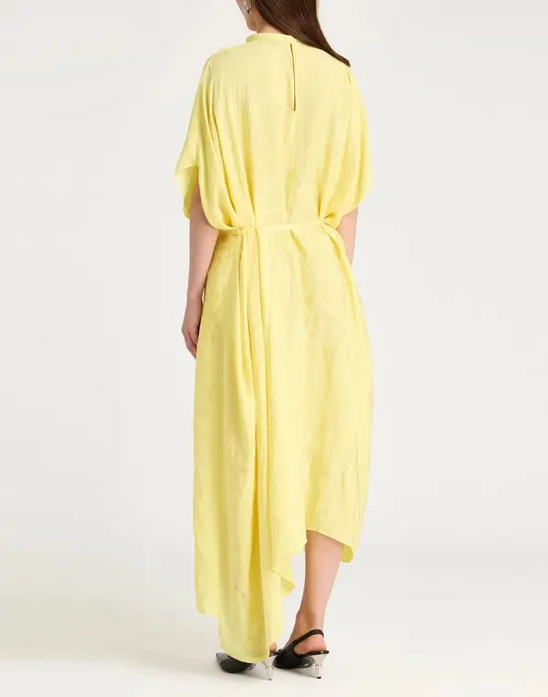 Balenciaga Short-sleeve Belted Long Dress