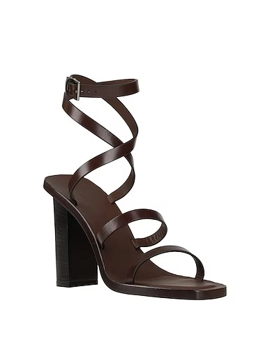 Max Mara Leather Lace-up Sandals With Square Toe