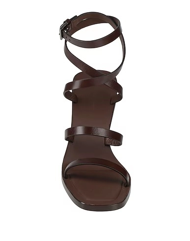 Max Mara Leather Lace-up Sandals With Square Toe