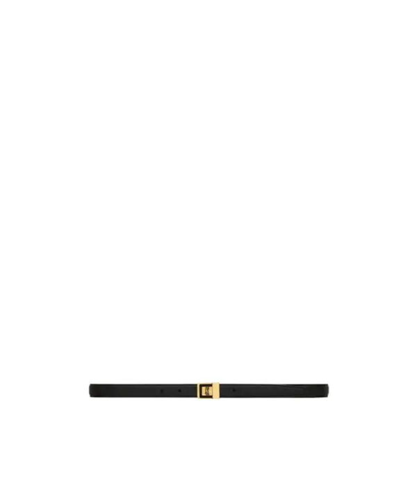 Saint Laurent La 66 Buckle Skinny Belt - Black