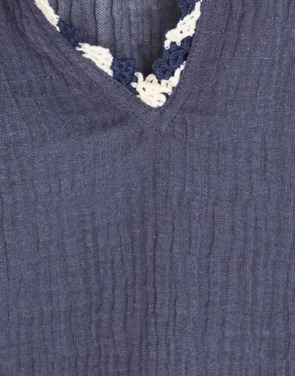 Tory Burch Gauze Top With Appliqué And Lace Trims - Blue
