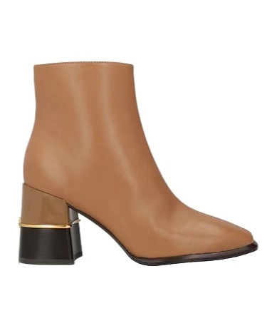 Tory Burch Leather Ankle Boots With Geometric Heel