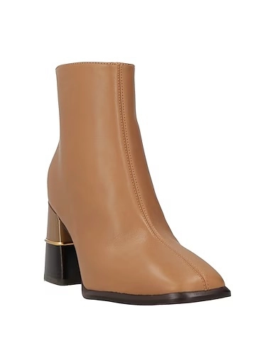 Tory Burch Leather Ankle Boots With Geometric Heel