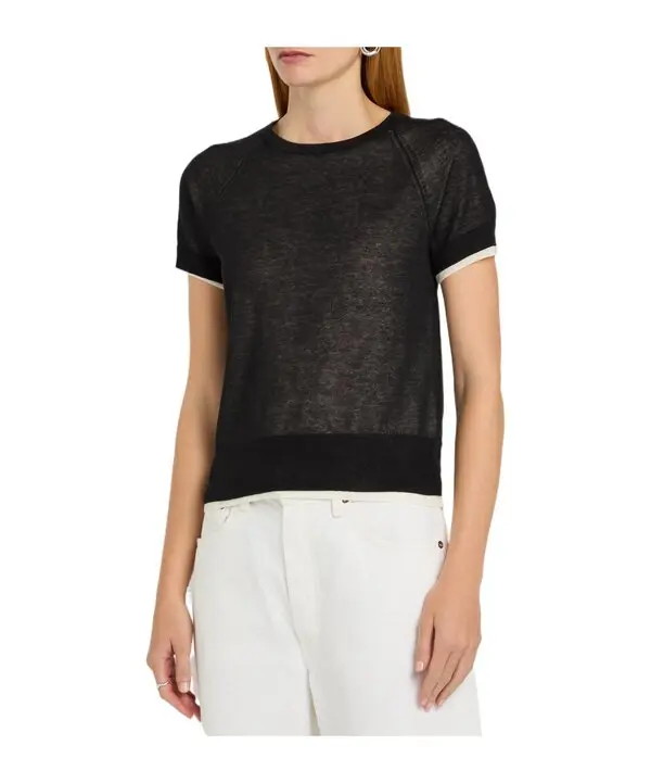 Vince Double-layered Fine-knit Cotton-blend T-shirt