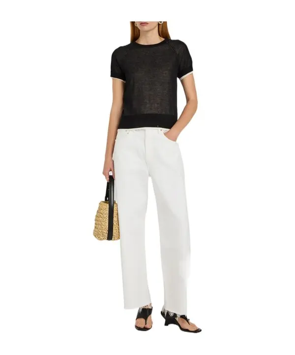 Vince Double-layered Fine-knit Cotton-blend T-shirt