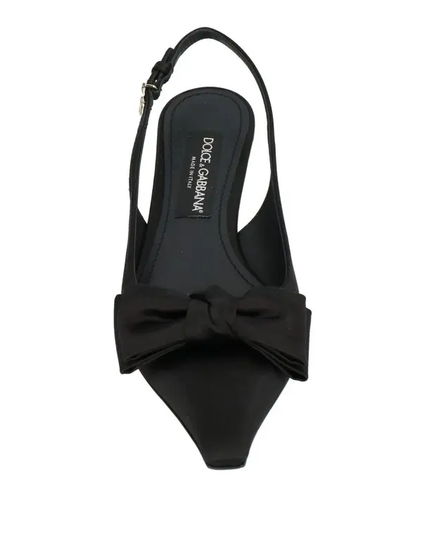 Dolce & Gabbana Satin Bow Slingback Kitten Heel Pumps