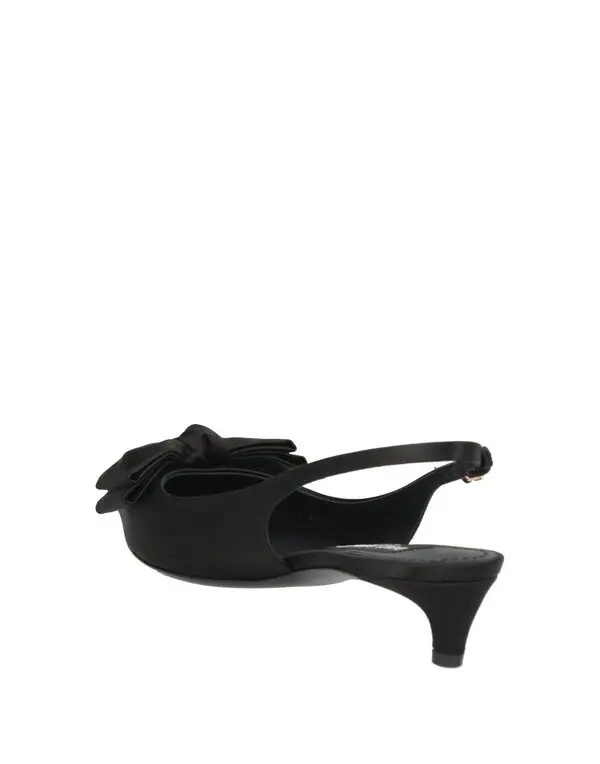 Dolce & Gabbana Satin Bow Slingback Kitten Heel Pumps