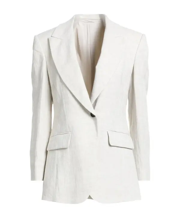 Brunello Cucinelli Metallic Single-breasted Blazer - White