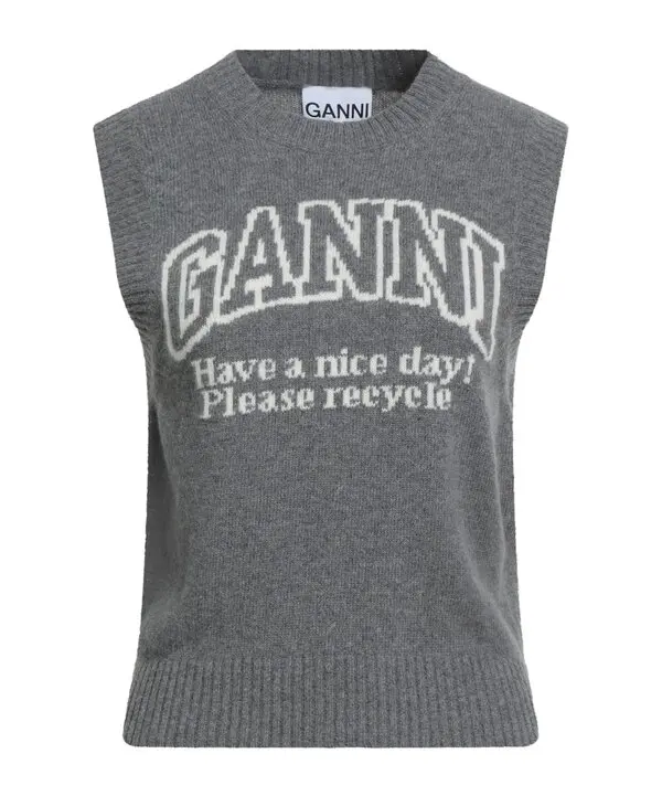 GANNI Intarsia-knit Sleeveless Jumper