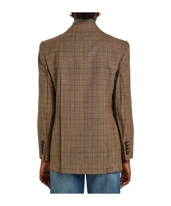 Chloé Checked Double-breasted Wool Blazer