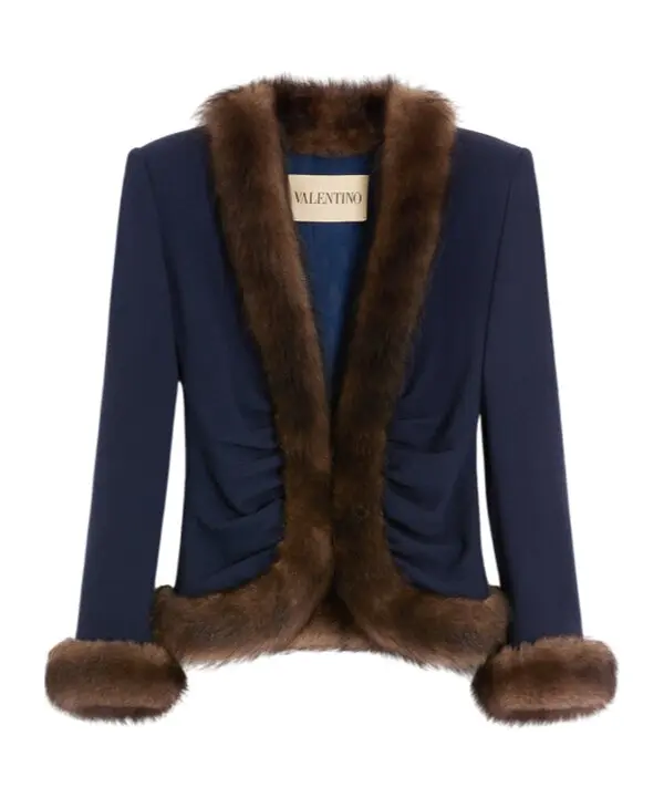 Valentino Garavani Wool Crepe Jacket - Indigo