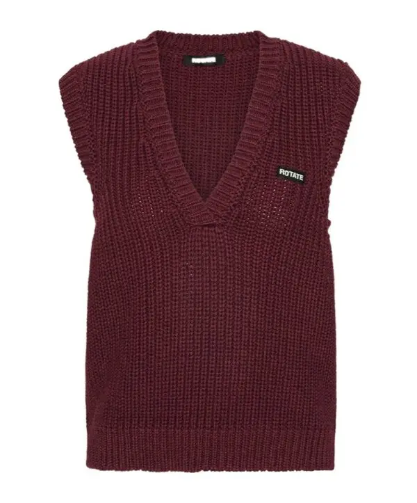 ROTATE BY BIRGER CHRISTENSEN V-neck Knitted Vest