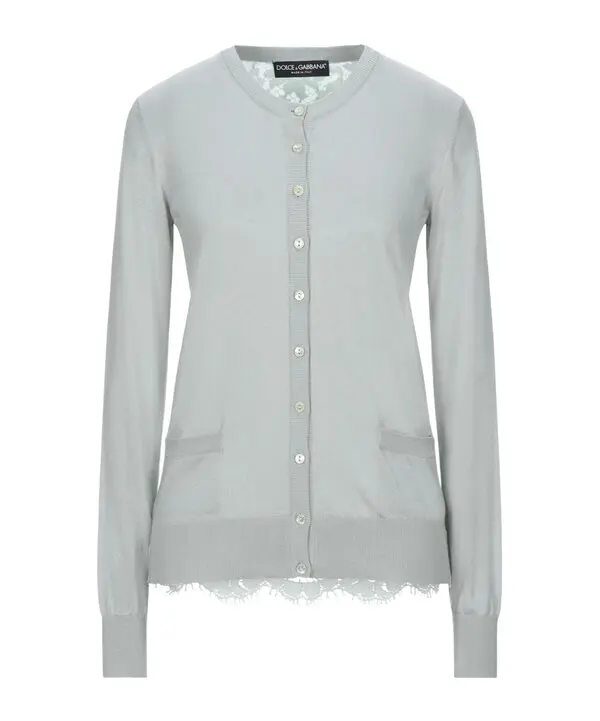 Dolce & Gabbana Lace Trim Lightweight Knit Cardigan