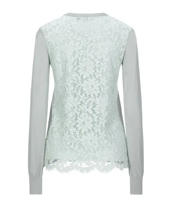 Dolce & Gabbana Lace Trim Lightweight Knit Cardigan