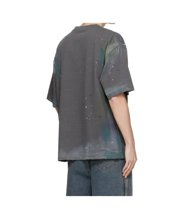 We11Done Dirty Print Crew Neck T-shirt