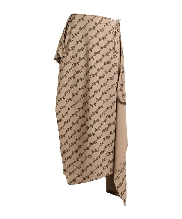 Balenciaga Logo Print Wrap Skirt