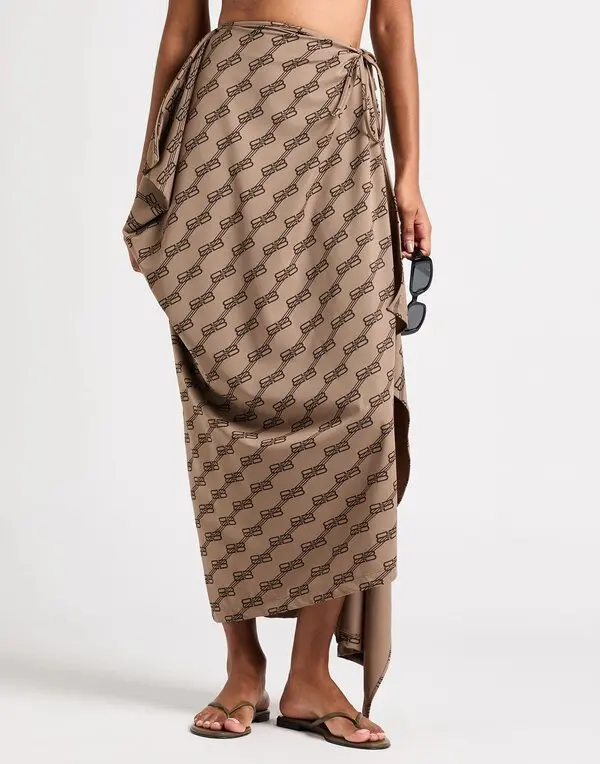 Balenciaga Logo Print Wrap Skirt