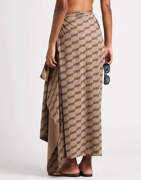 Balenciaga Logo Print Wrap Skirt