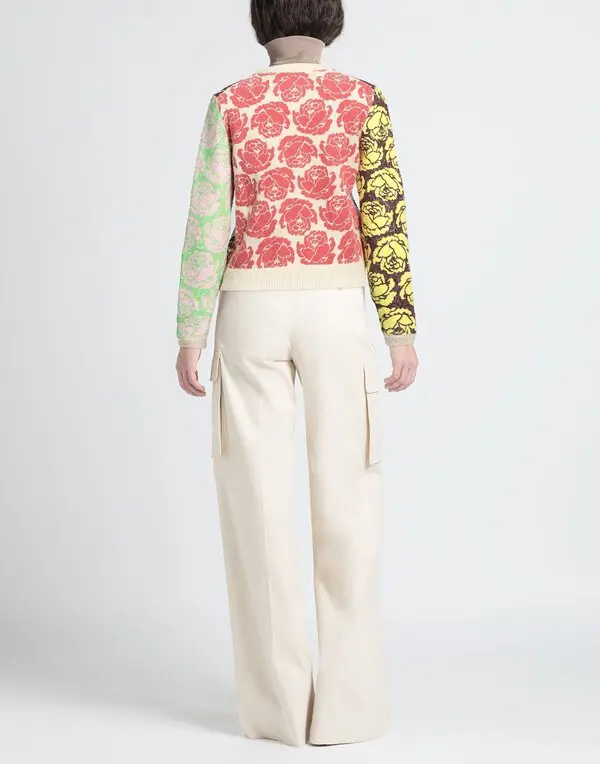 Tory Burch Floral Print Sequined Wool Cardigan