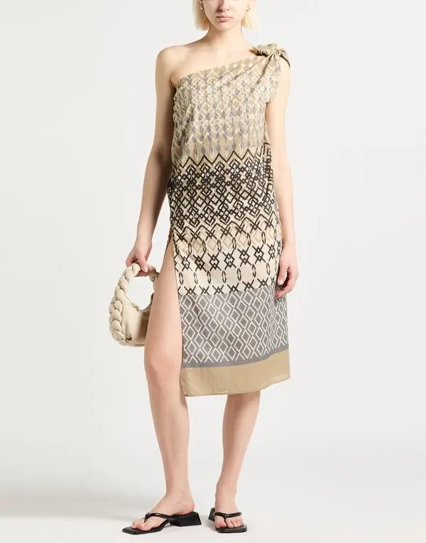 Brunello Cucinelli Colorful Woven One-shoulder Dress