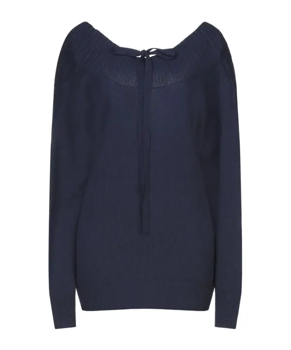 Chloé Long Sleeve Round Neck Tie Detail Sweater