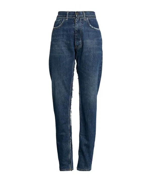 MAISON MARGIELA Dark Wash Distressed Straight-leg Jeans