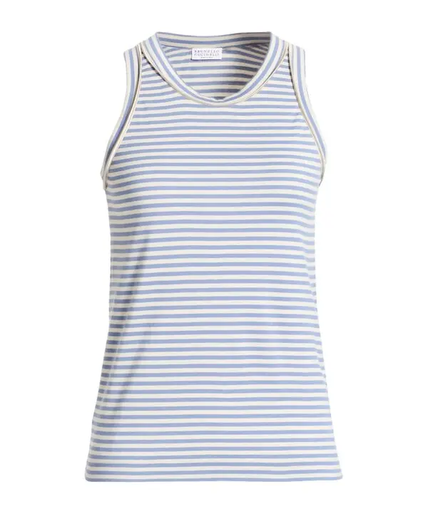 Brunello Cucinelli Striped Sleeveless Top