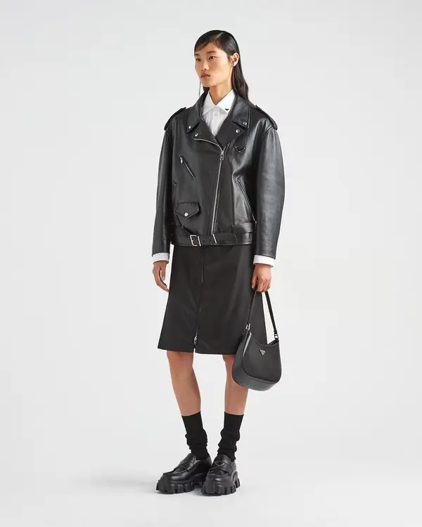 Prada Nappa Leather Biker Jacket
