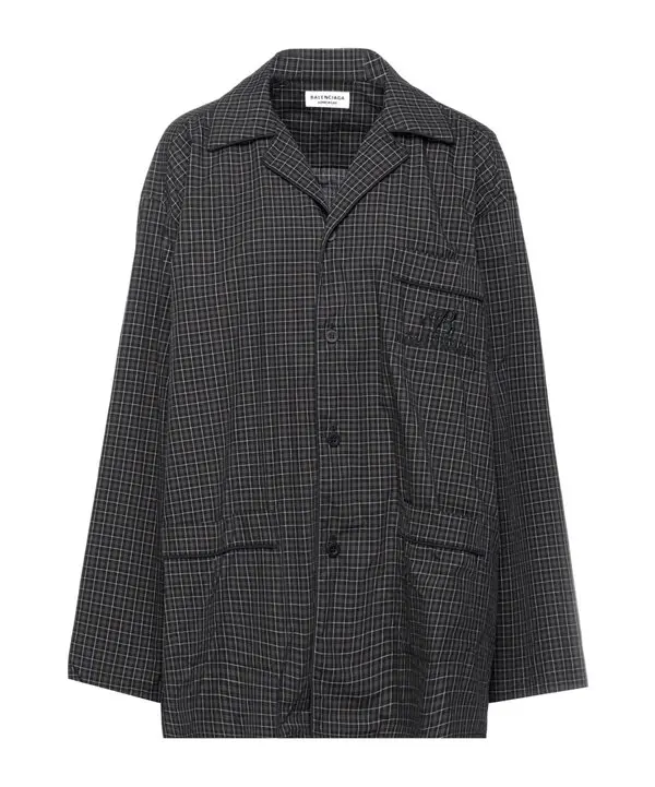 Balenciaga Plaid Long-sleeve Shirt