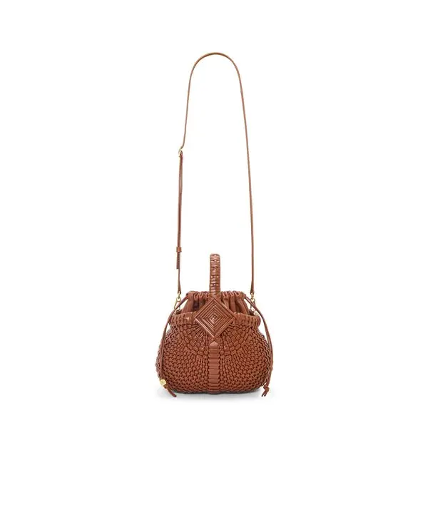 Loewe Mini Diamond Round Basket Bag In Calfskin