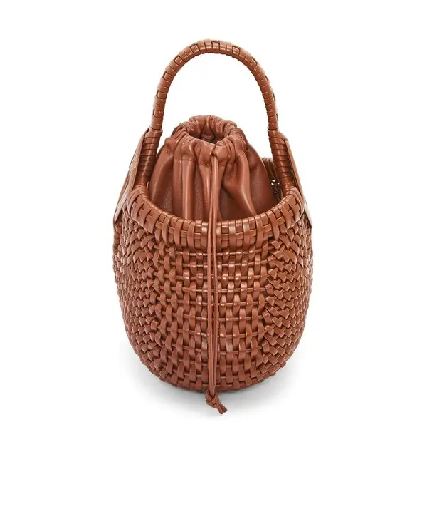 Loewe Mini Diamond Round Basket Bag In Calfskin
