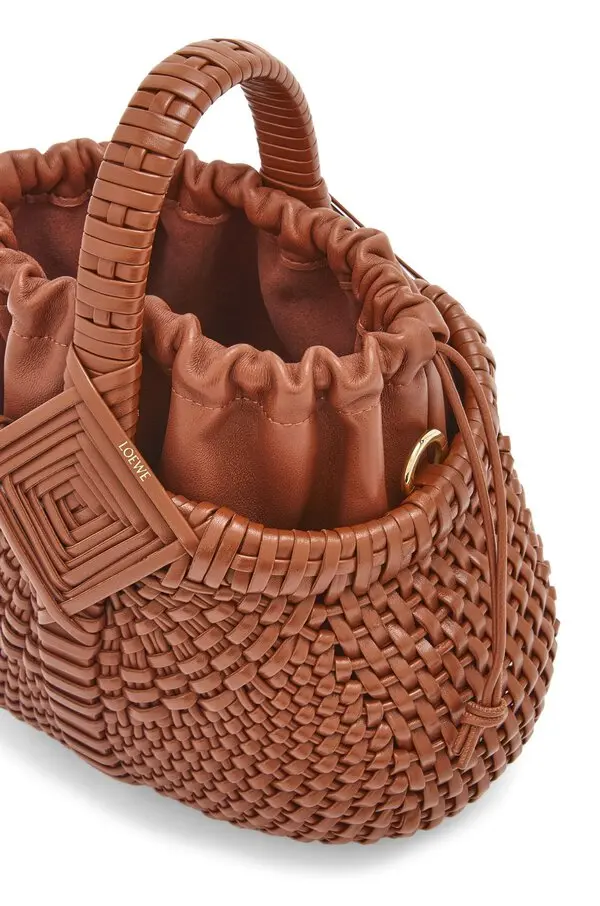 Loewe Mini Diamond Round Basket Bag In Calfskin