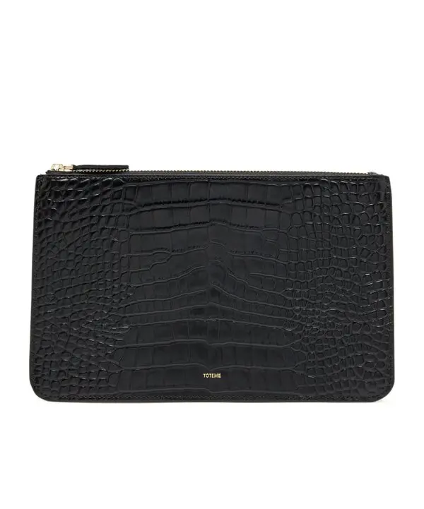 TOTEME Crocodile Pattern Leather Clutch Bag