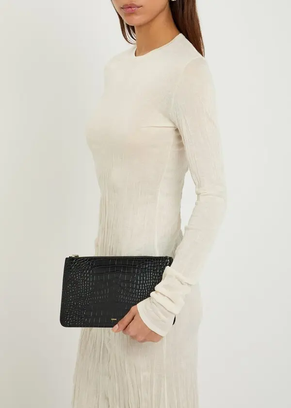 TOTEME Crocodile Pattern Leather Clutch Bag