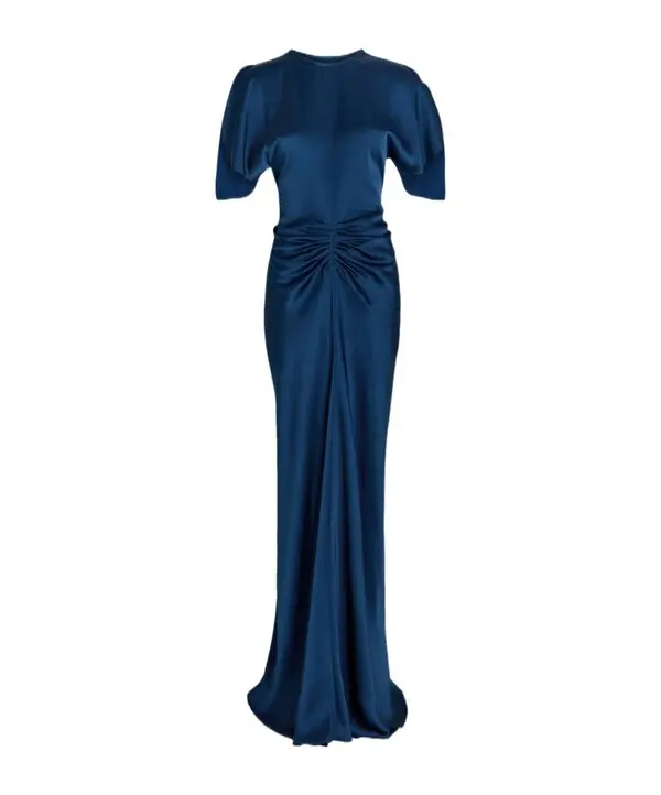 Victoria Beckham Gathered Satin-crepe Gown
