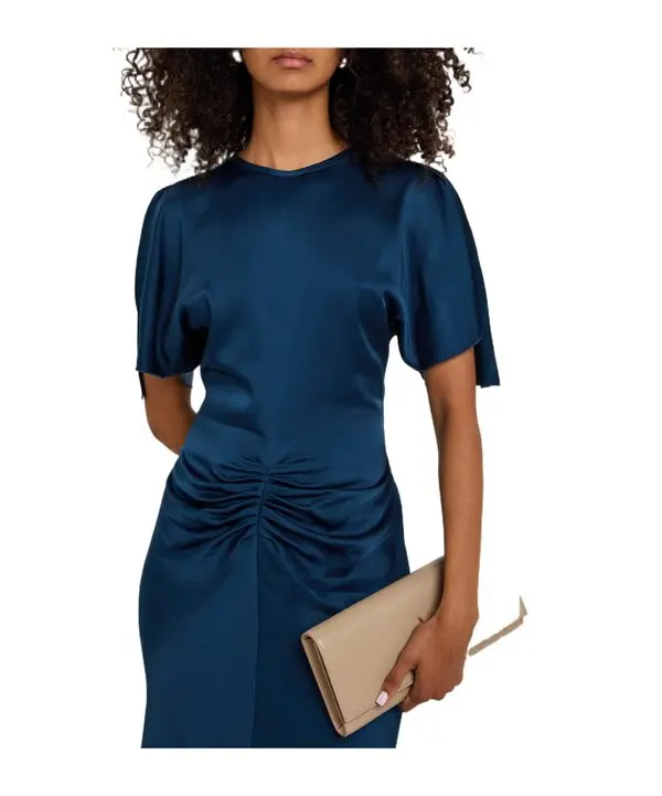 Victoria Beckham Gathered Satin-crepe Gown