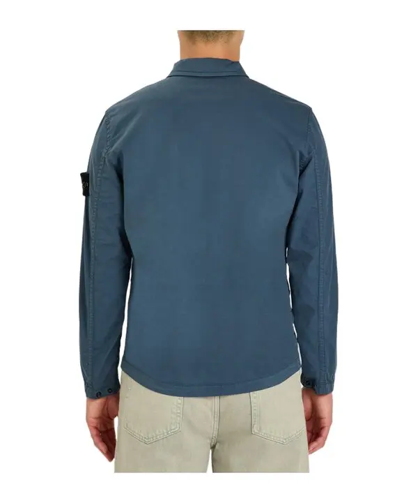 Stone Island Logo-appliquéd Stretch-cotton Overshirt