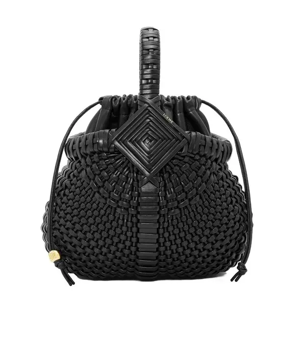 Loewe Mini Diamond Round Basket Bag In Calfskin