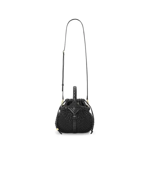 Loewe Mini Diamond Round Basket Bag In Calfskin
